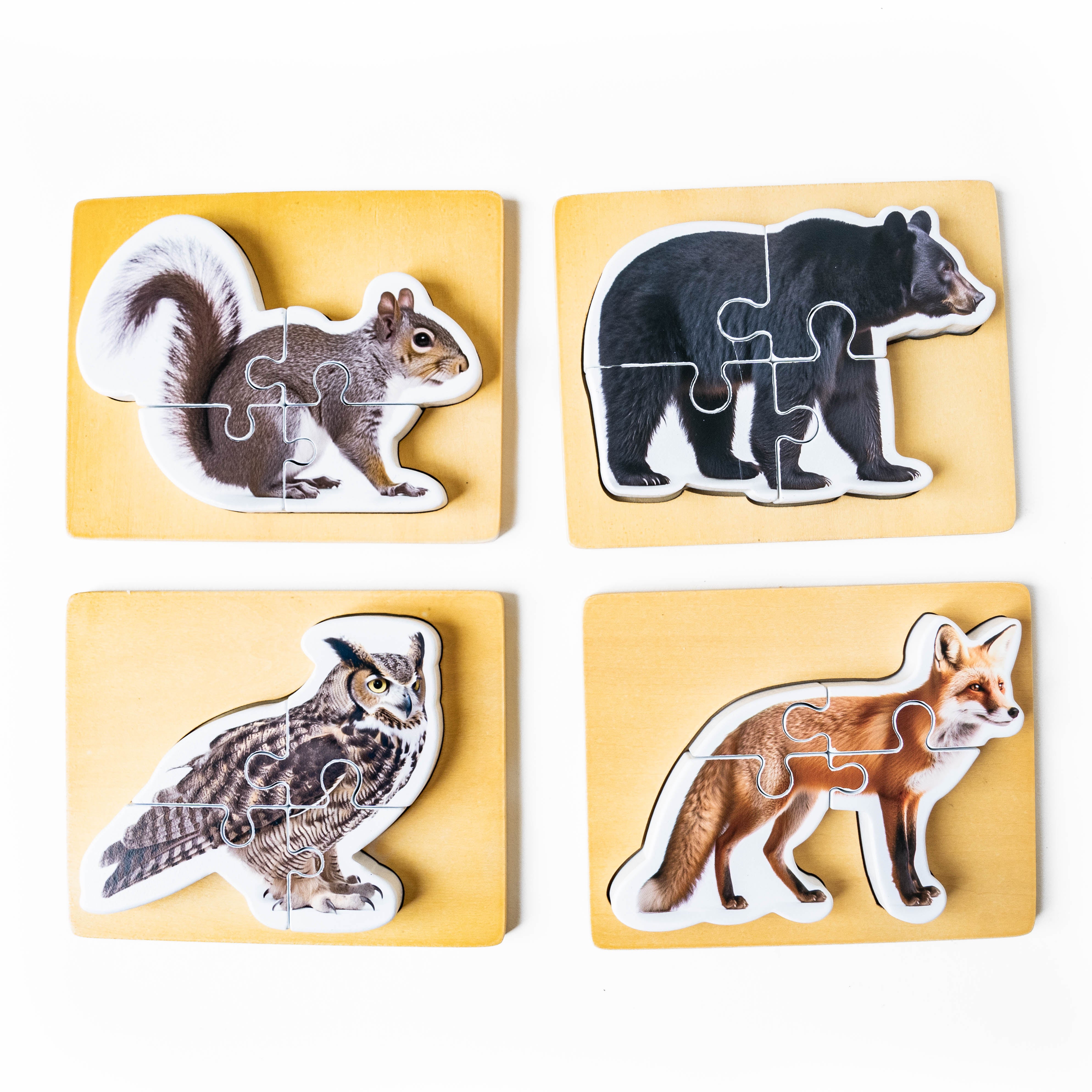 Montessori 4-Piece Woodland Creature Puzzles – Montessori & Me