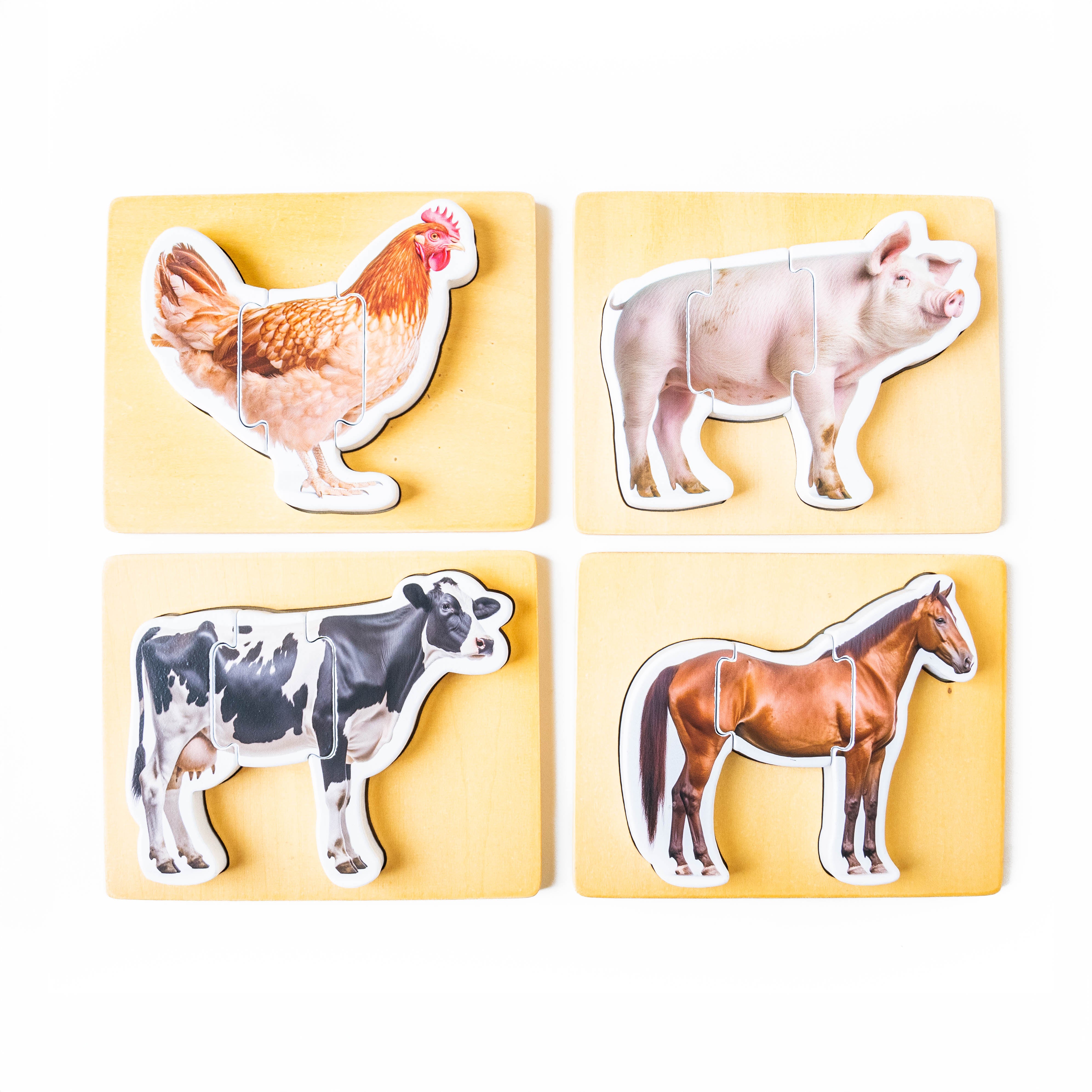 Montessori 3-Piece Farm Animal Puzzles – Montessori & Me
